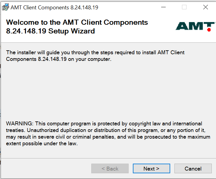 How do I install the AMT Client when ClickOnce isn't practical, such as ...