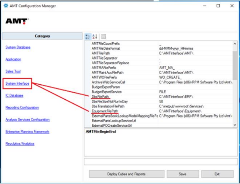 Where are interface files located in AMT?
