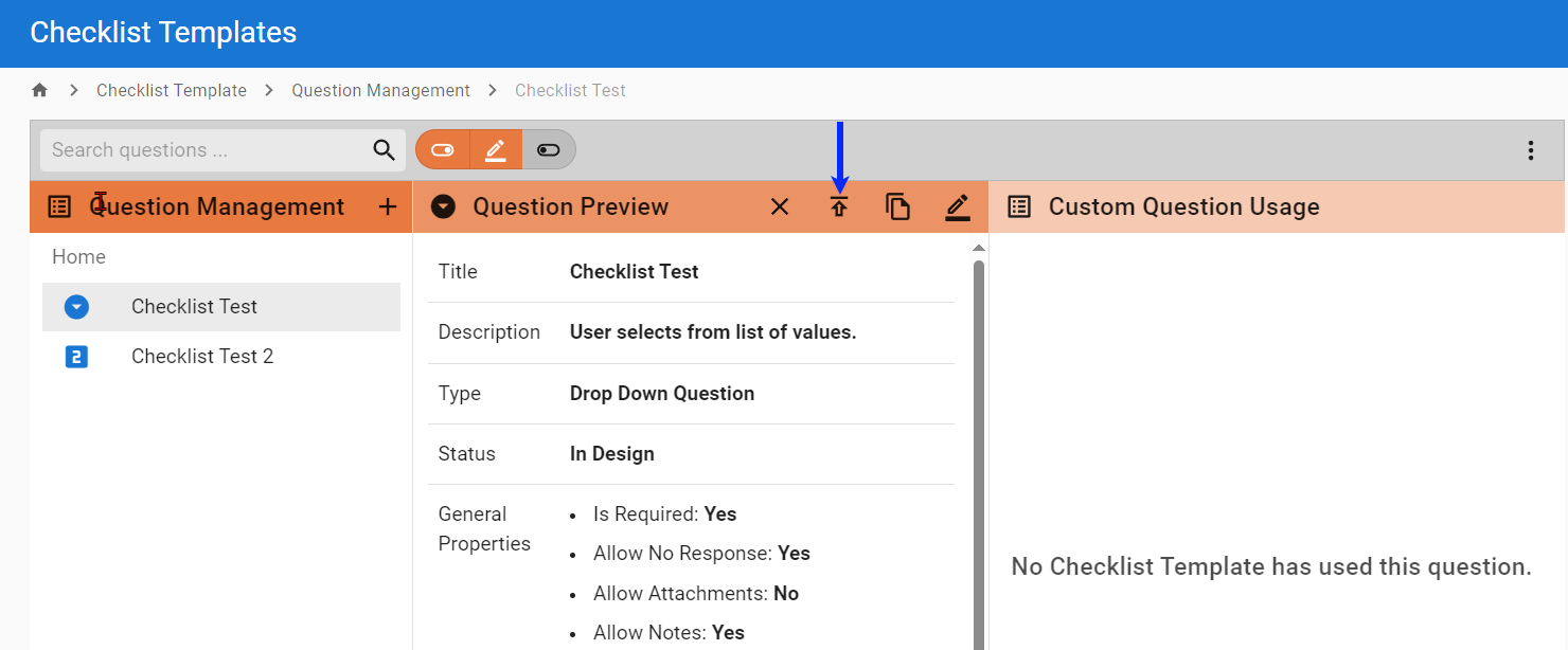 How do I update multiple checklists in AMT Mobile Question Management?