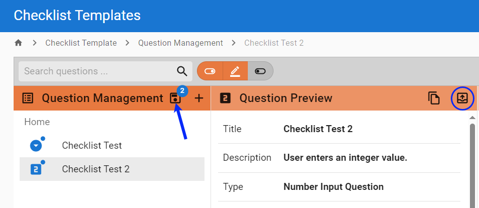 How do I update multiple checklists in AMT Mobile Question Management?