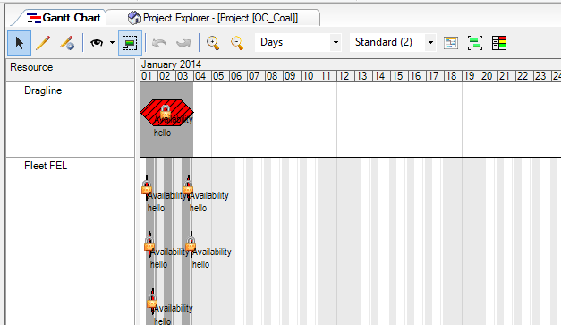 How do I create a label for my Roster Exception on the Gantt chart in XACT?