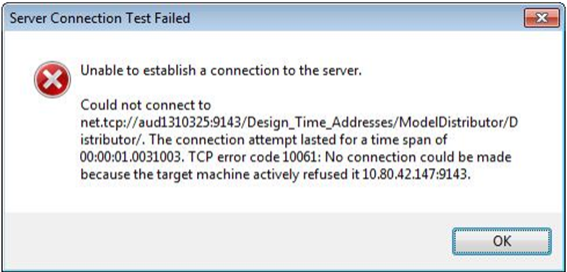 Unable to establish a connection to XACT Workgroup Server