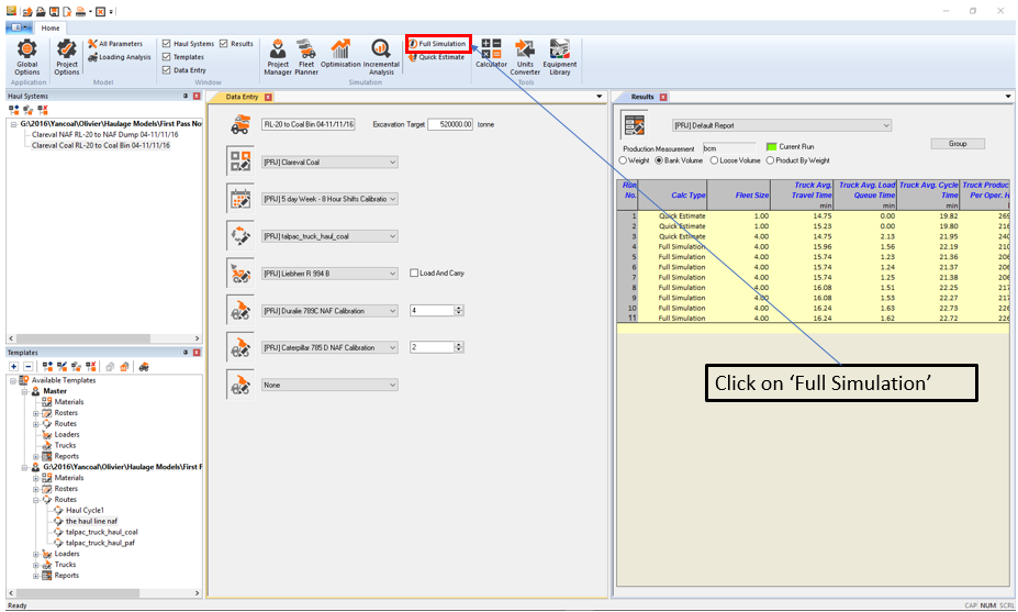 How can truck speed be calculated at different points along a haulage ...