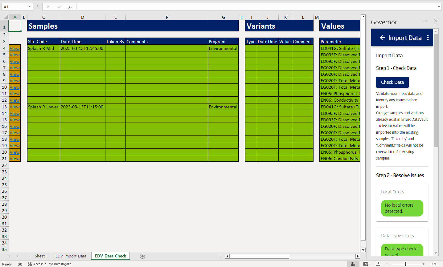 How do I upload lab data to EnviroDataVault?