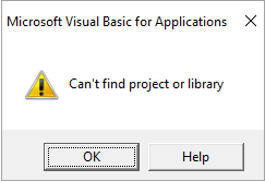 How do I solve a 'Can’t Find Project or Library' compile error in MinVu?