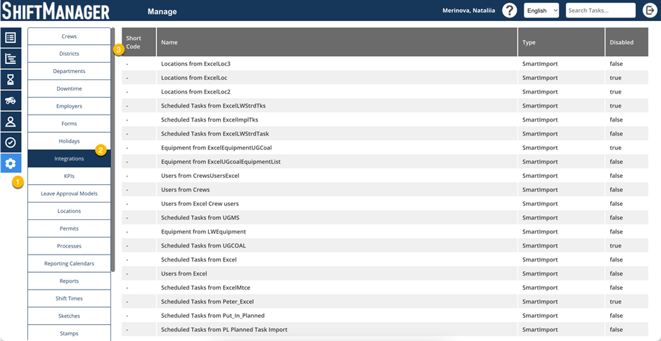 How do I use the Edit Integration screen in ShiftManager?