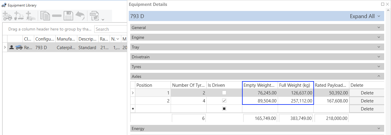 How do I modify the payload properties of trucks used in XECUTE?