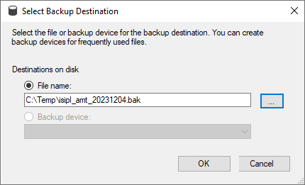 How do I back up the AMT Production database?