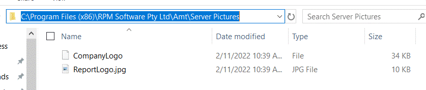 How do I change the logos on the AMT home page and in AMT reports?