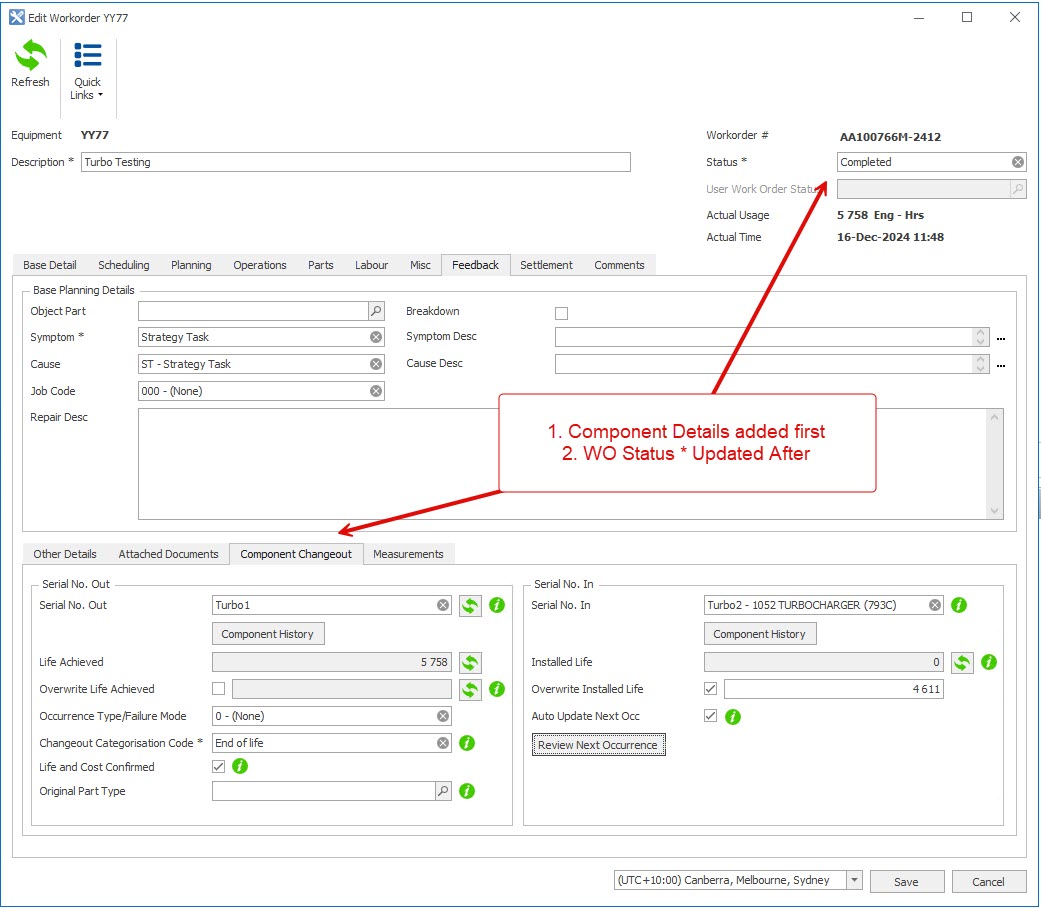 In AMT, why are partial life component hours not calculating the next ...