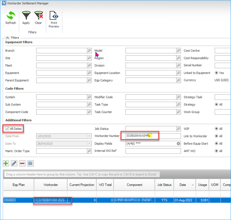In AMT, how do I manually link a work order settlement generated in our ...