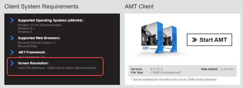 Why is AMT not displaying correctly?