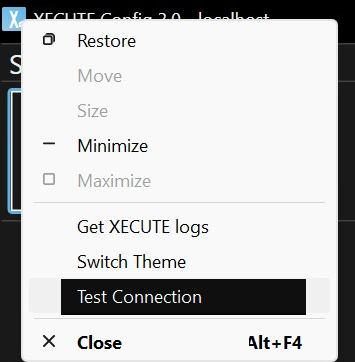How do I find the Test Connection Results for XECUTE on my computer?